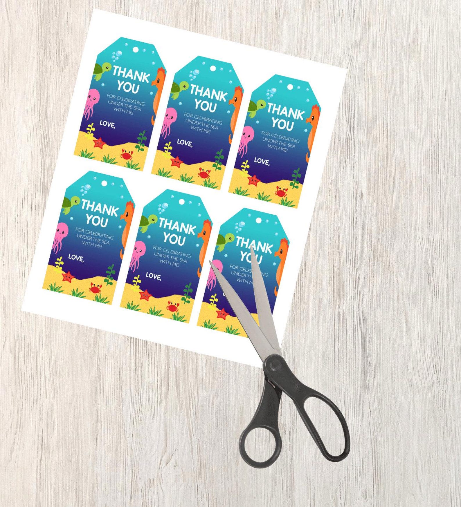 Editable Under the Sea Hang Tag, Ocean Animals Favor Tags, Ocean & Sea ...