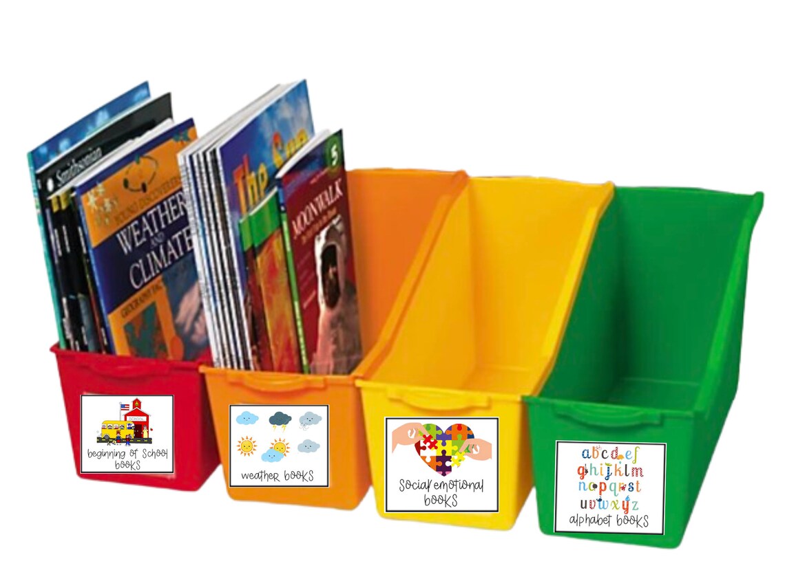 Classroom Book Bin Labels, Classroom Organization, Book Organization ...