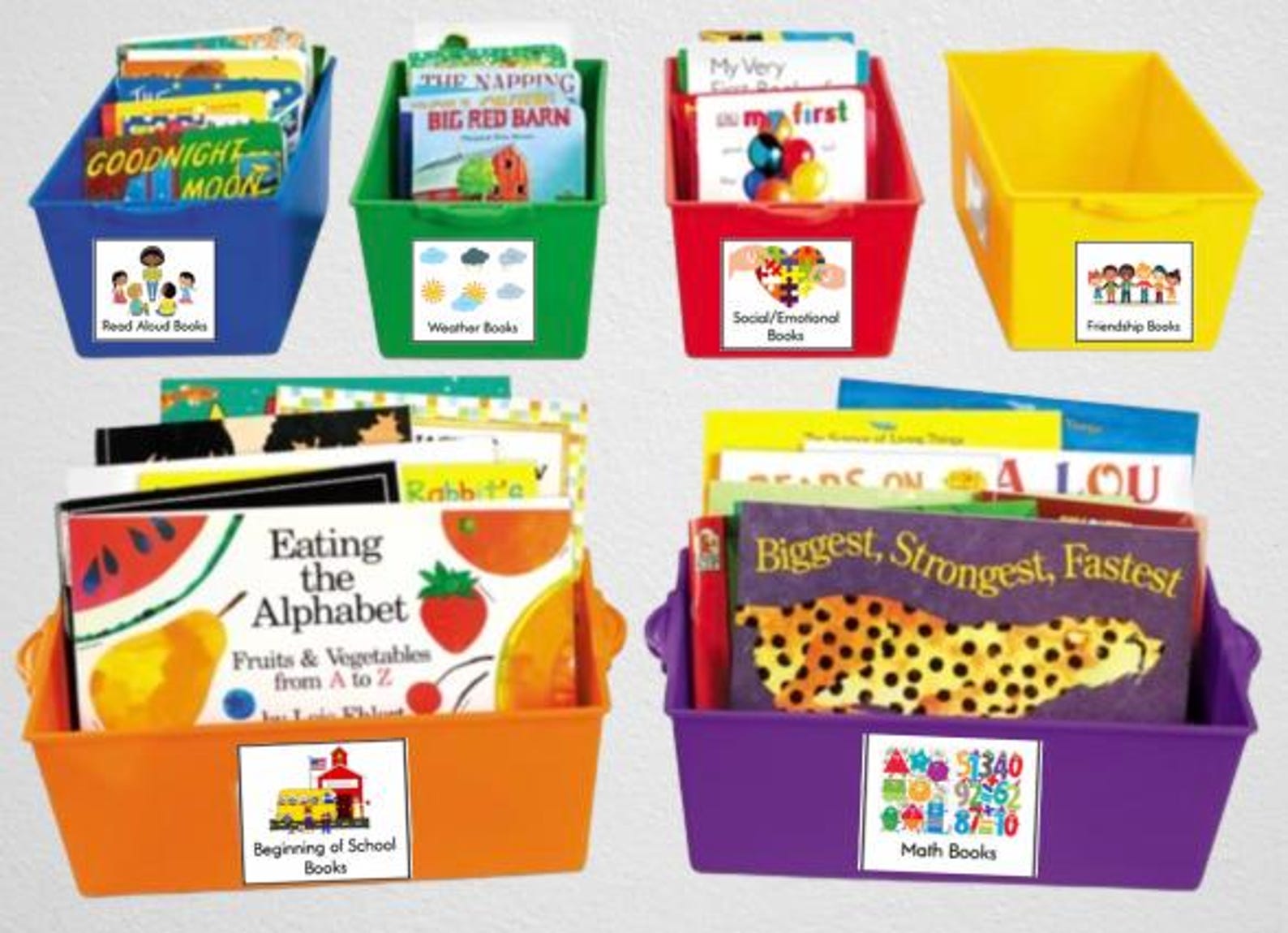 Easy to Read Classroom Book Bin Labels, Classroom Organization, Book ...