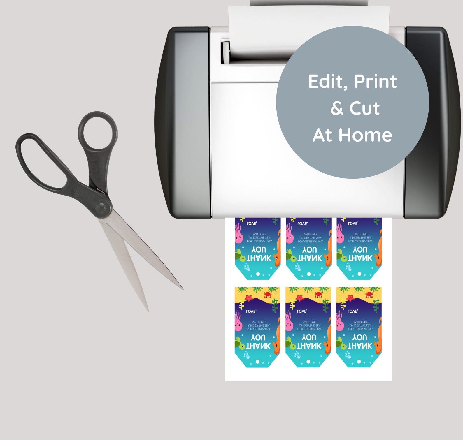 Editable Under the Sea Hang Tag, Ocean Animals Favor Tags, Ocean & Sea ...