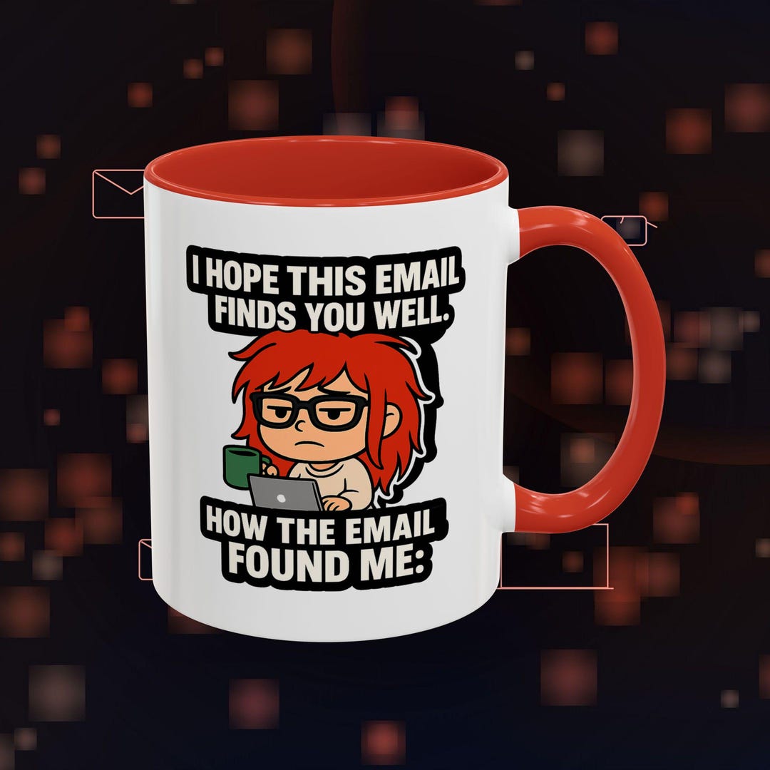 Funny Sarcastic Email Coffee Mug: Red Accent Office Humor Gift - Etsy