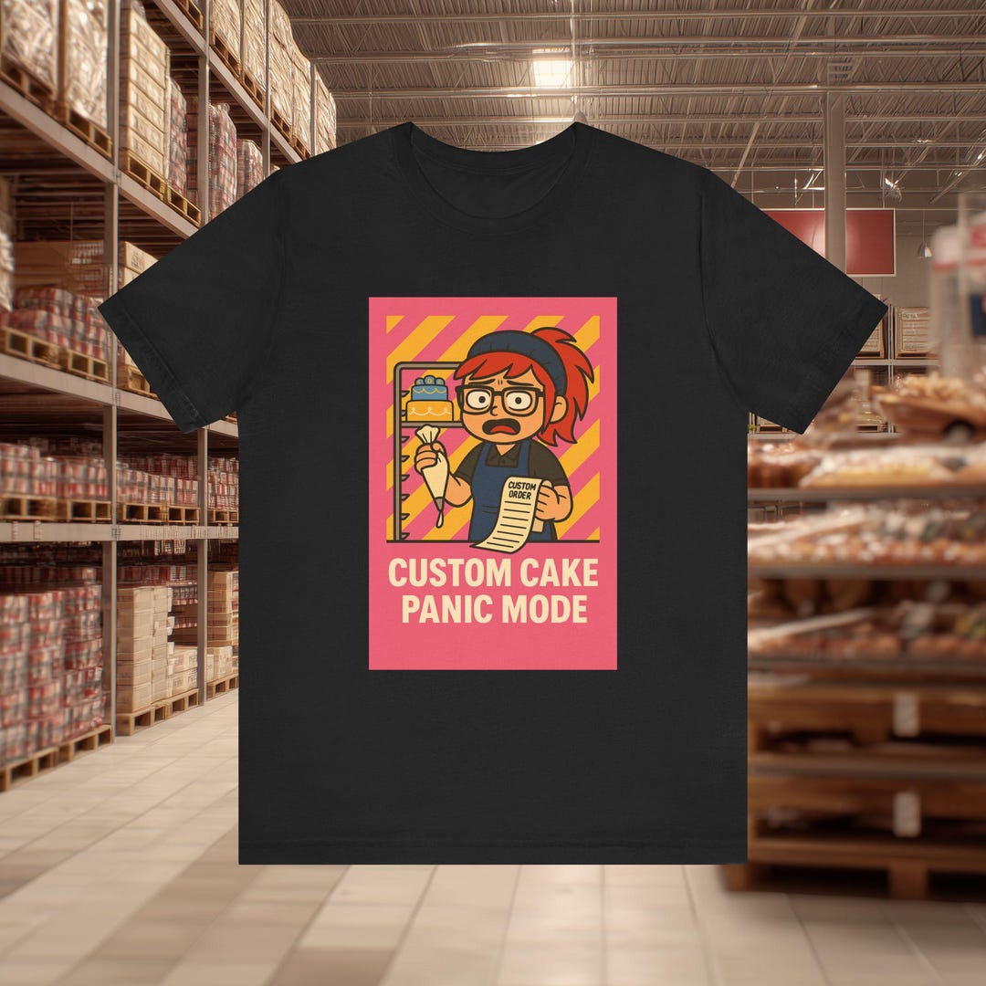 Custom Cake Panic Mode Shirt Funny Bakery Worker Tee Retail and Food ...