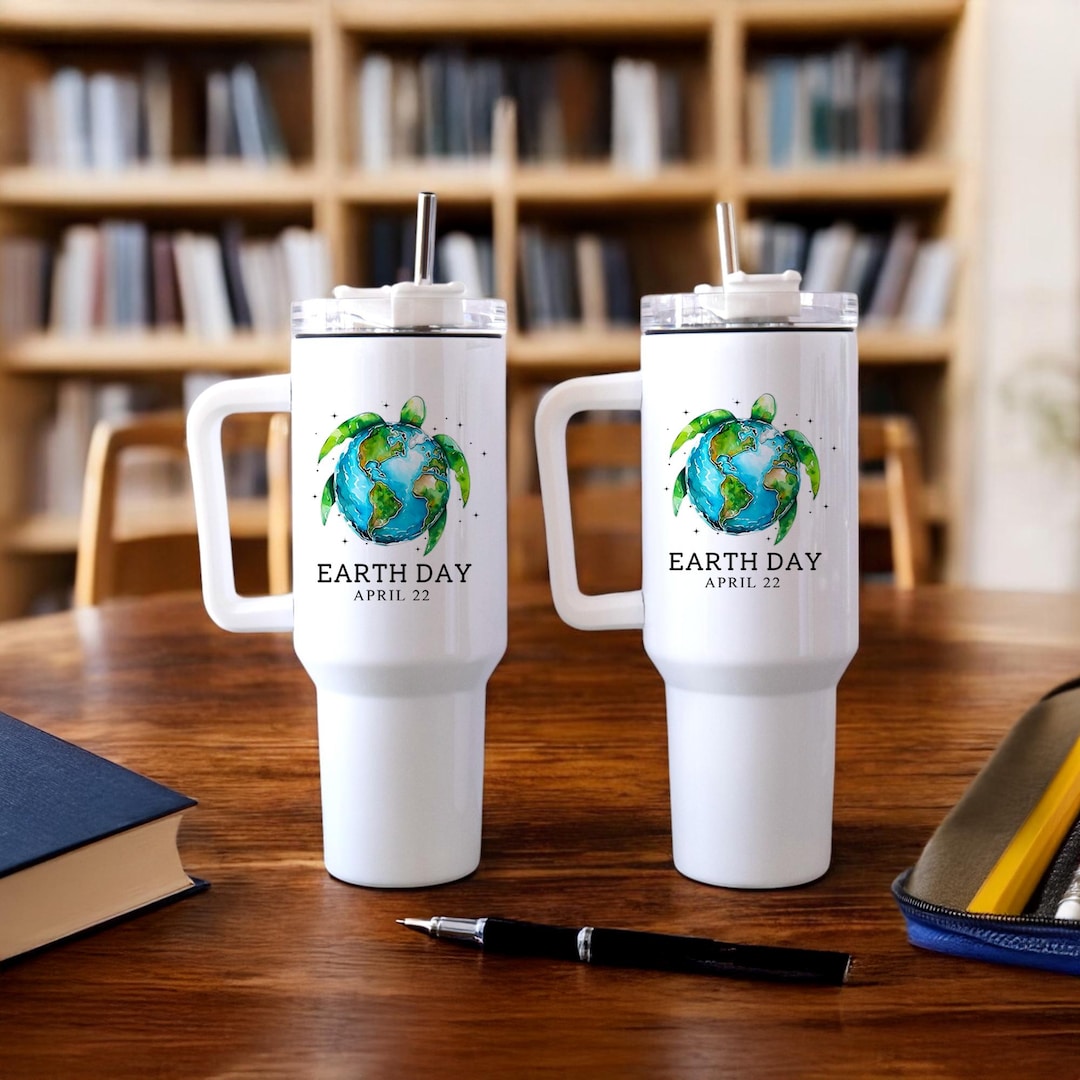 Save the Earth Stanley Cup, Sea Turtle Travel Tumbler, Global Warming ...