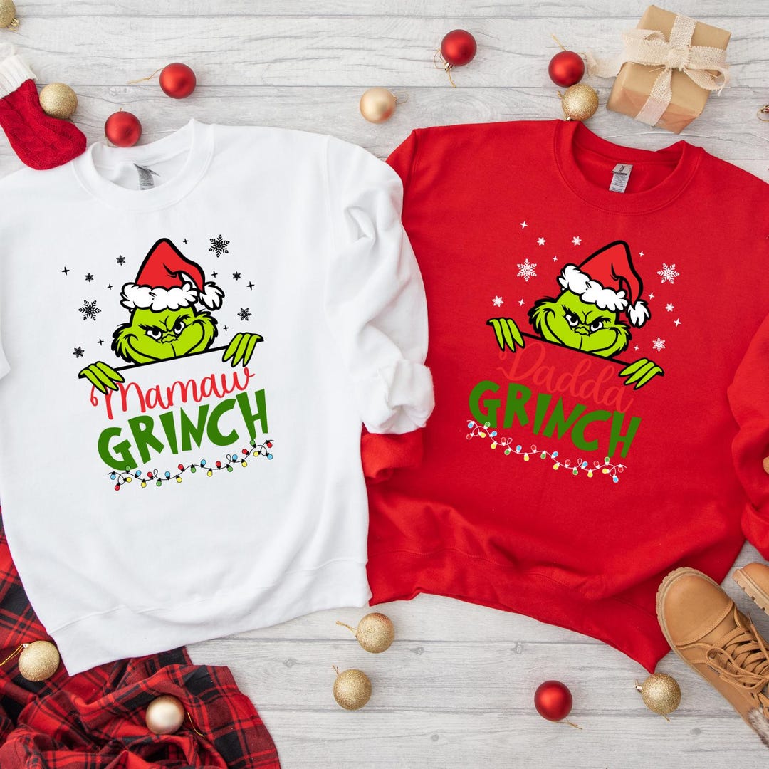 Matching Grinch Family Christmas Sweatshirts , Custom Family Christmas ...