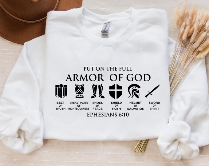 Put on the Full Armor of God Shirt, Christian Gifts, Armor of God ...