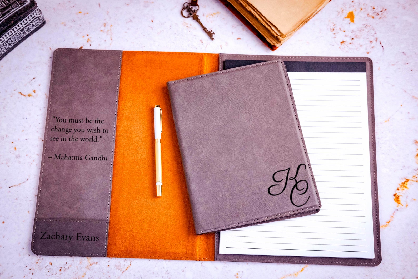 Custom Engraved Padfolio, Personalized Leather Portfolio, Business Gift ...