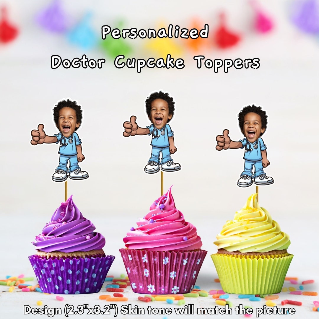 Personalized Doctor Cupcake Toppers With Face, Future Doctor Topper - Etsy