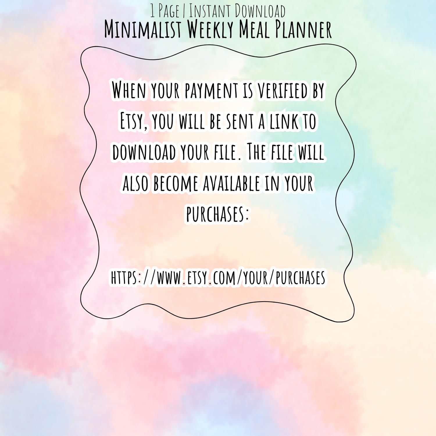 Digital Weekly Meal Planner, Printable Planner, iPad Planner ...