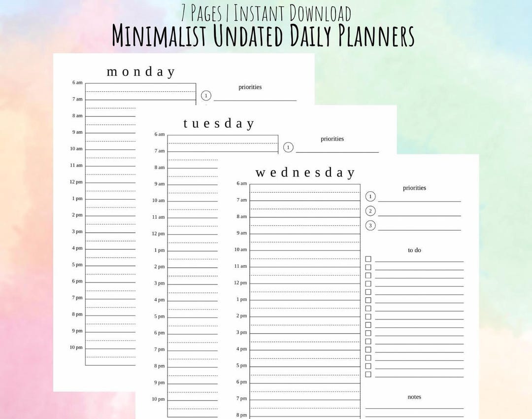 7 Day Digital Daily Planner, Printable Planner, iPad Planner ...