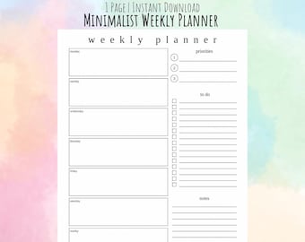Digital Weekly Meal Planner, Printable Planner, iPad Planner ...