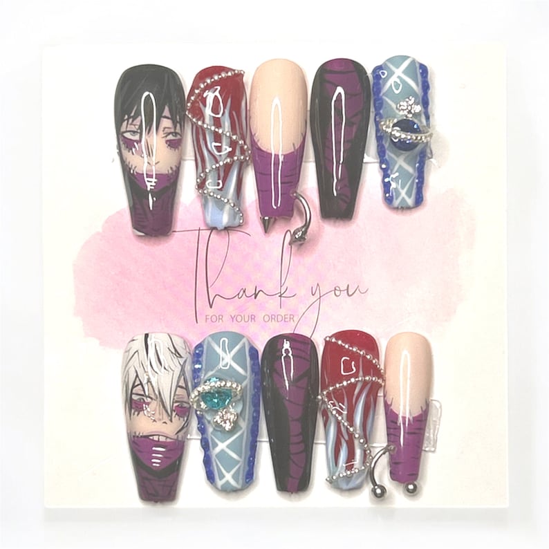 My Hero Academia Dabi Inspired Press-on Nails - Etsy