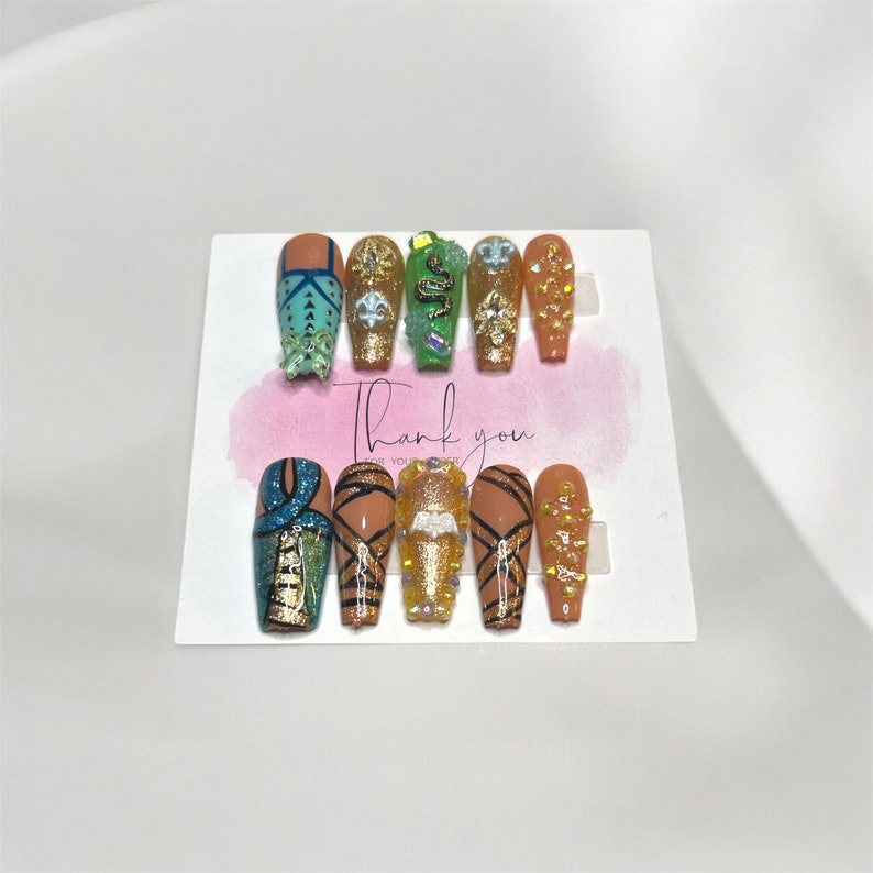 Monster High Cleo De Nile Inspired Press-on Nails - Etsy
