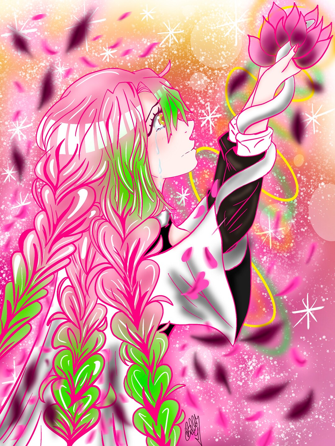 Demon Slayer Mitsuri Fanart Print - Etsy
