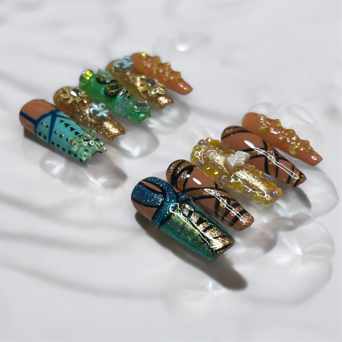 Monster High Cleo De Nile Inspired Press-on Nails - Etsy