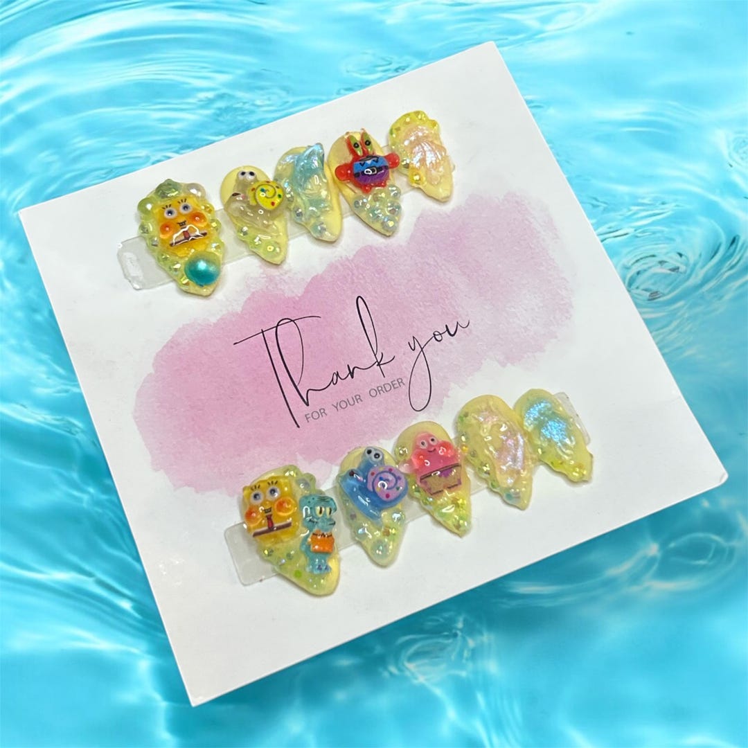 Spongebob Squarepants Short Press-on Nails - Etsy