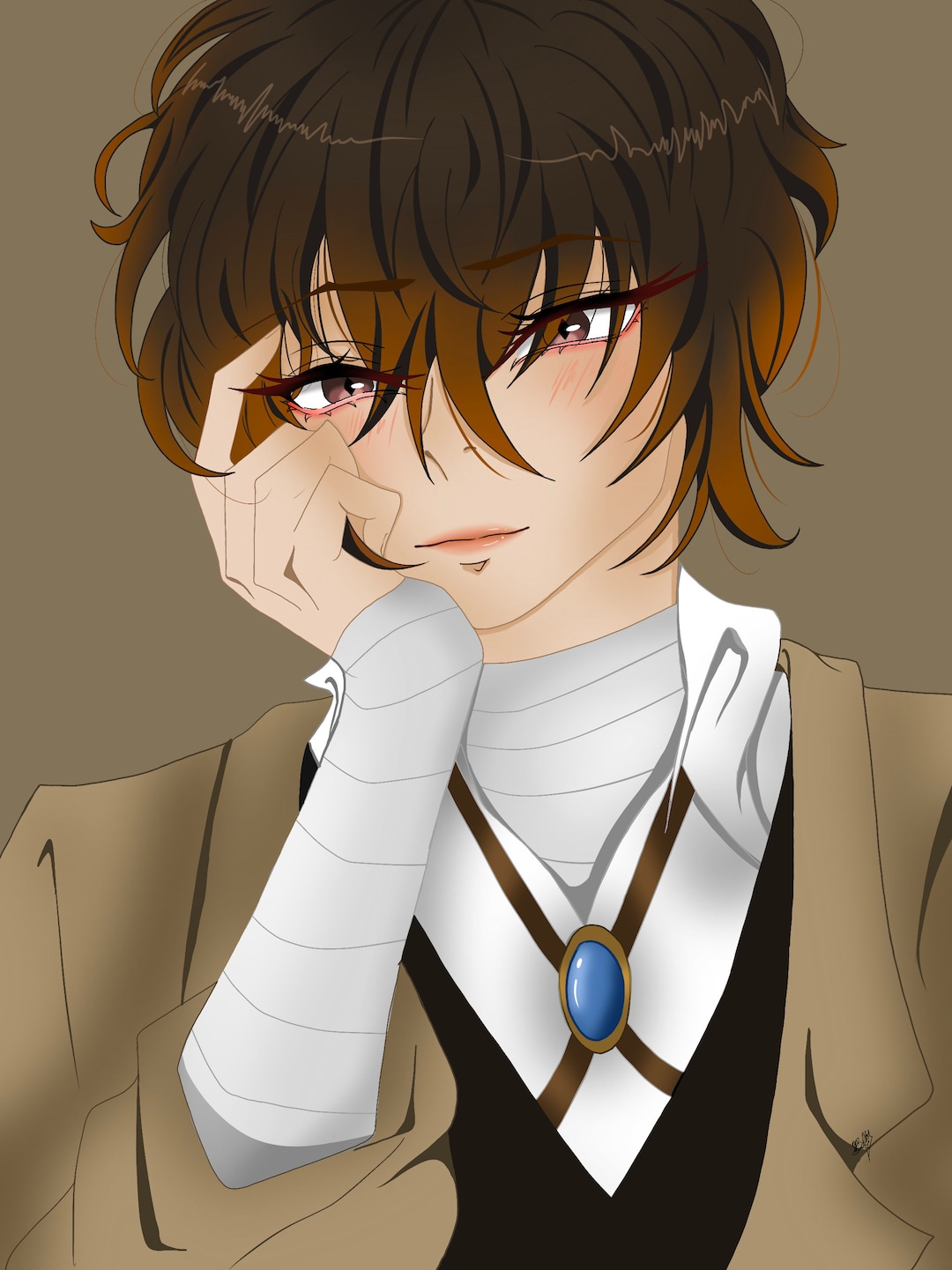 Bungo Stray Dogs Dazai Fanart Print - Etsy