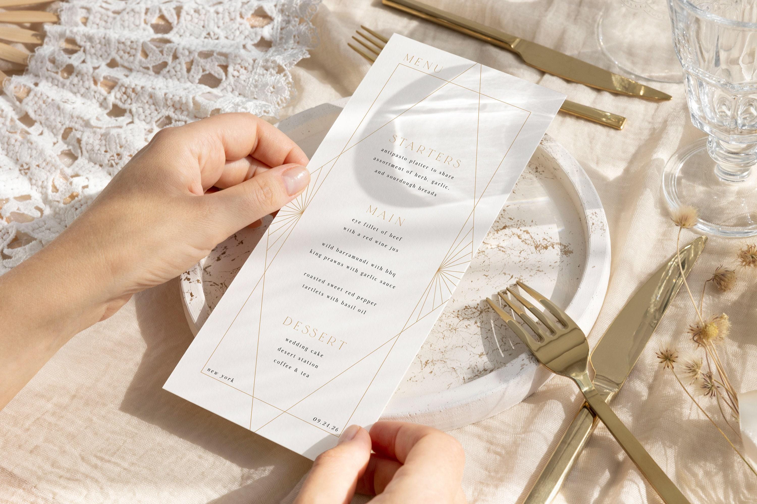 Art Deco Menu Template, Gold and White Art Deco Menu Printable, Gatsby ...
