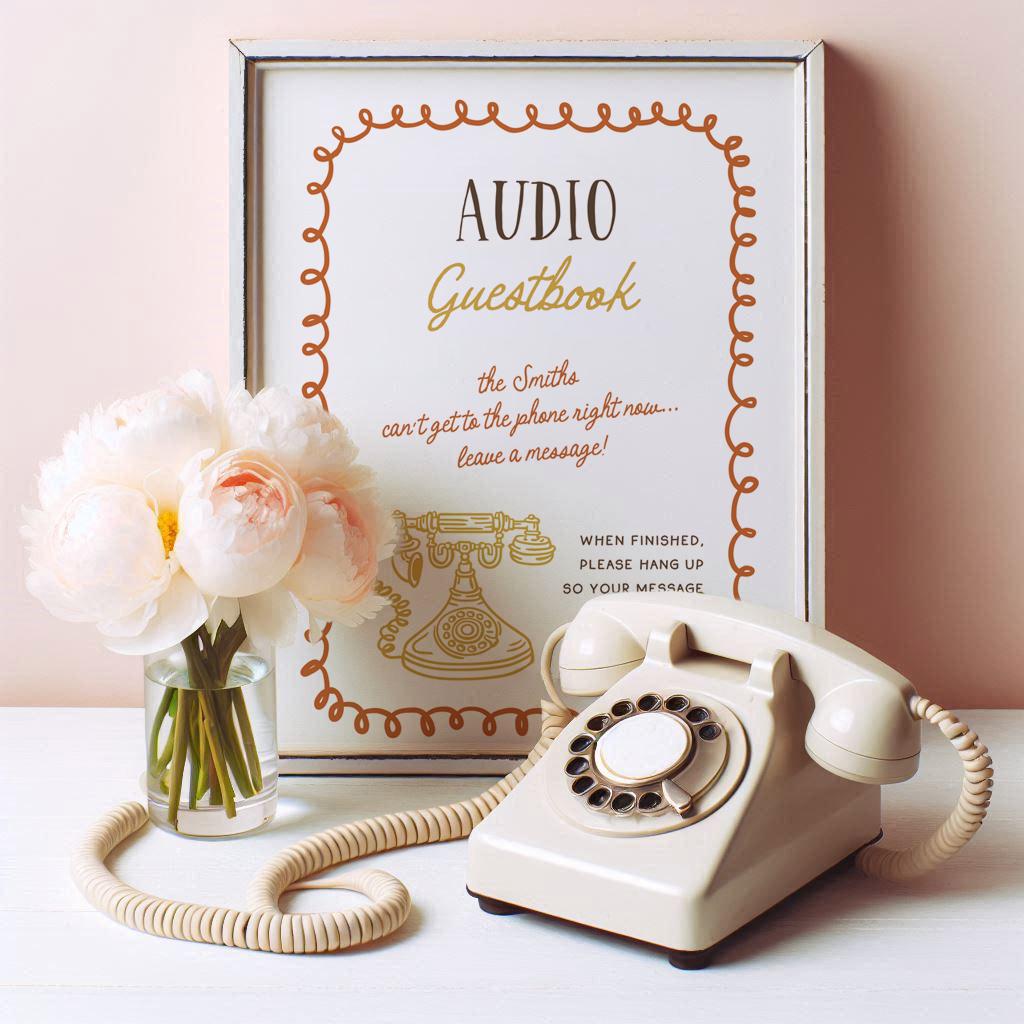 Audio Guest Book Sign Template, Hand Drawn Audio Guest Book Sign, Blow ...