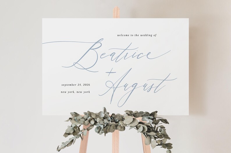 Wedding Welcome Sign Template, Calligraphy Modern Wedding Sign ...