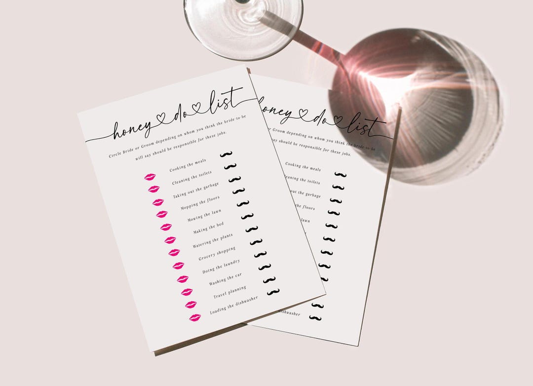 Bridal Shower Game, Honey Do List Game, Couple Shower, Minimalist ...
