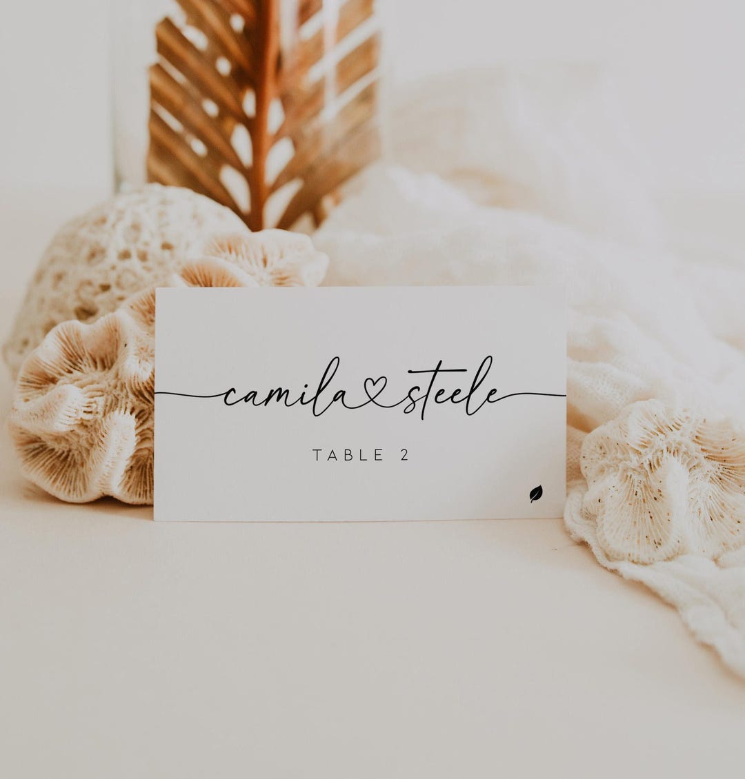 Place Card Template With Meal Choice Icons, Editable Place Cards ...