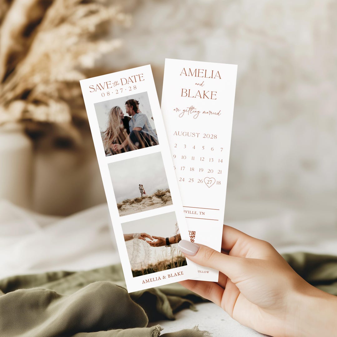 Photo Strip Save the Date, Photo Booth Save the Dates, Minimalist Save ...