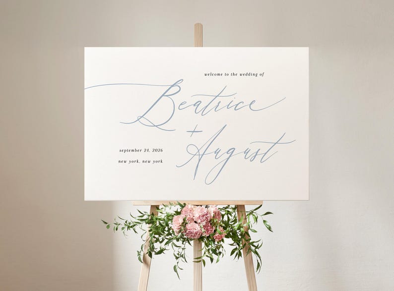 Wedding Welcome Sign Template, Calligraphy Modern Wedding Sign ...