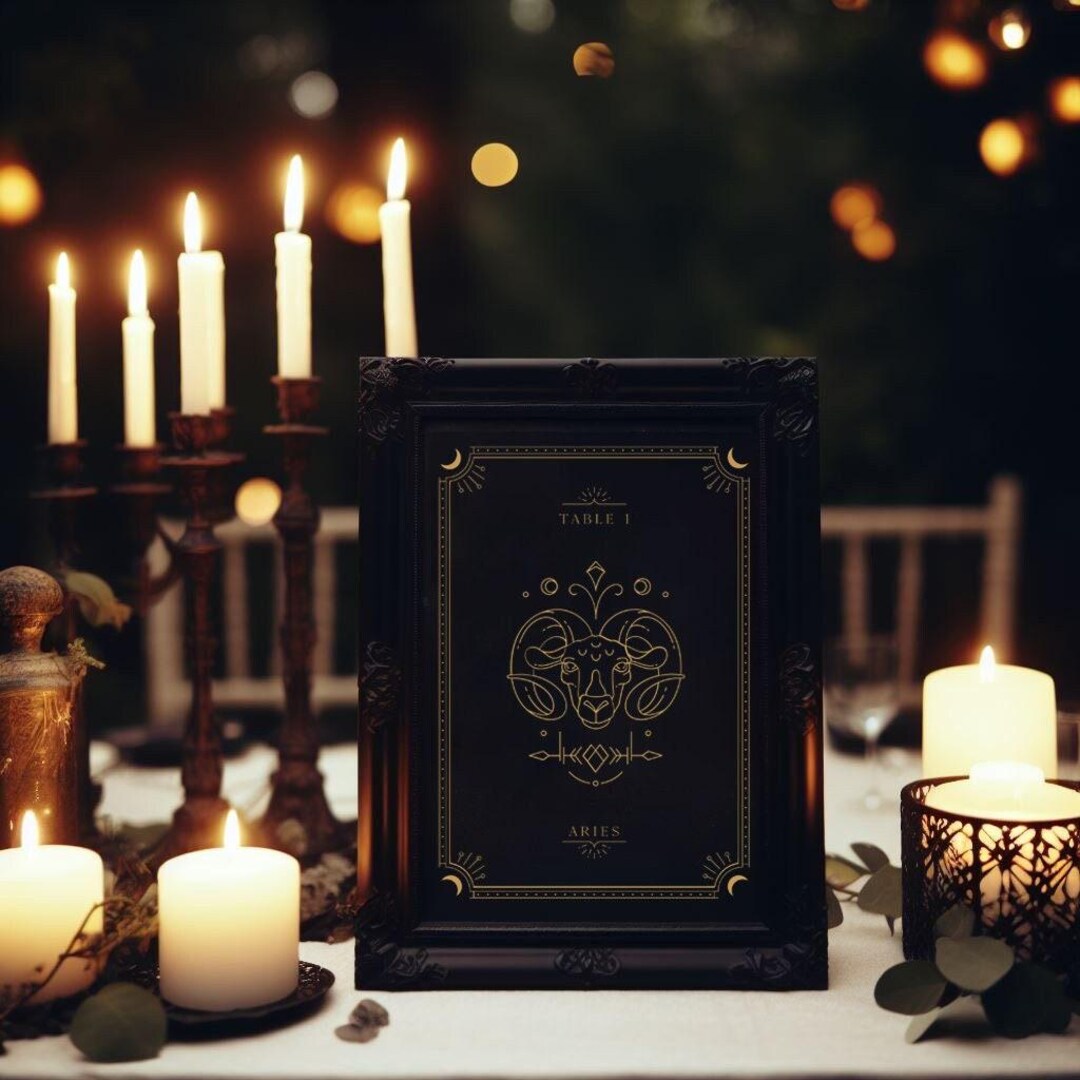 Celestial Zodiac Table Number Cards, Digital Download, Printable ...