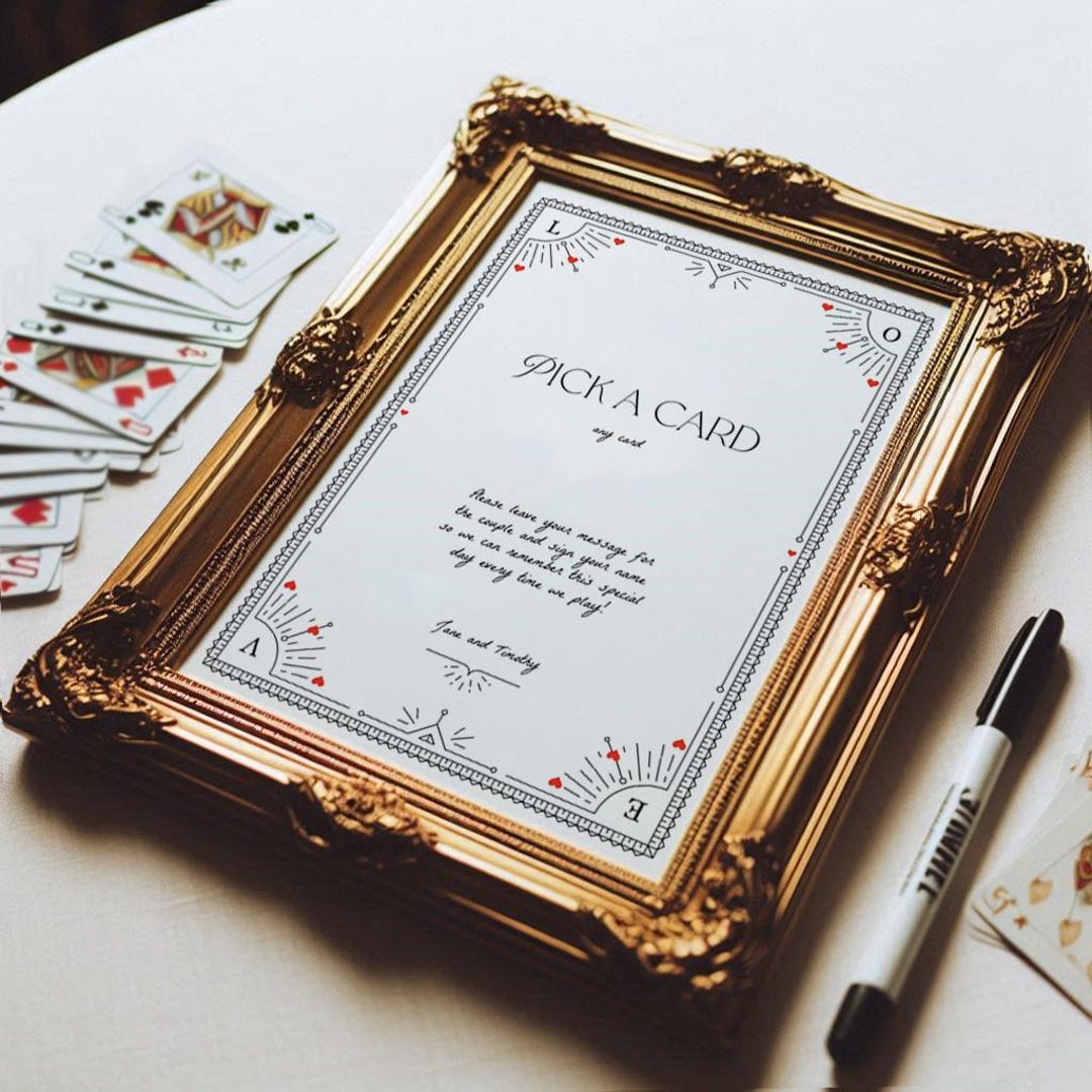 Playing Cards Guest Book Sign, Pick A Card Sign, Please Sign Our Guest ...