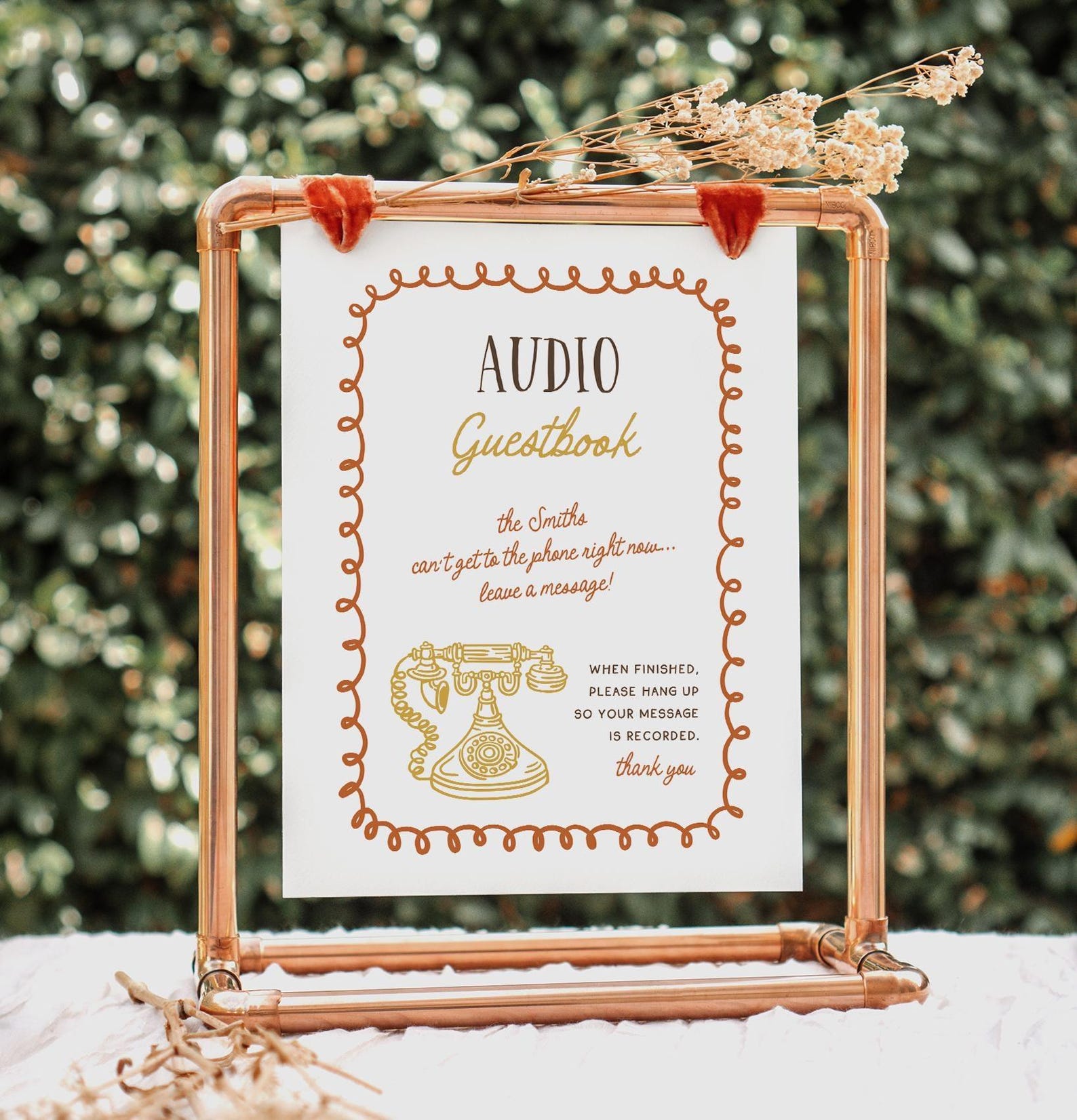 Audio Guest Book Sign Template, Hand Drawn Audio Guest Book Sign, Blow ...