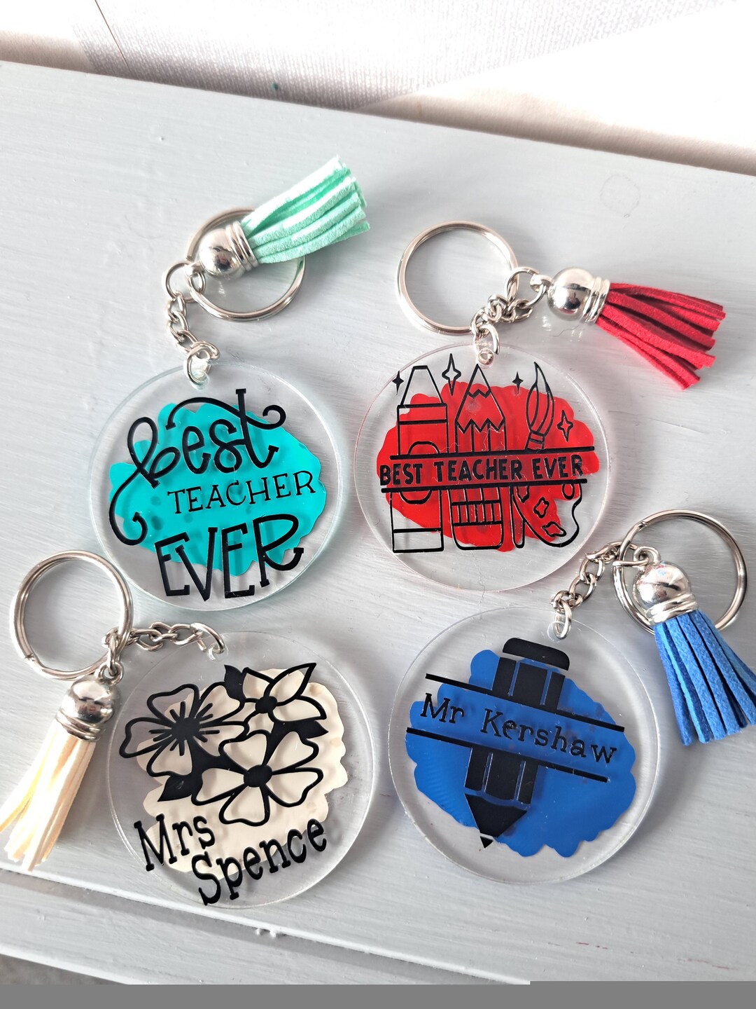 Thank You Teacher Key Rings - Etsy