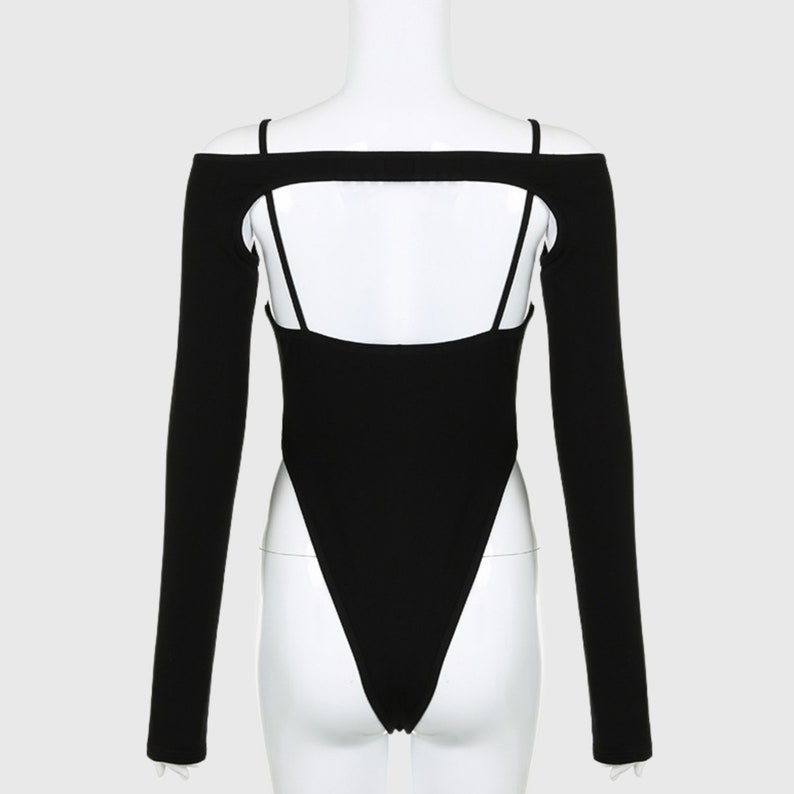 Black Gothic Mesh Cut Out Bodysuit,black Thong Bodysuits,rave Party ...