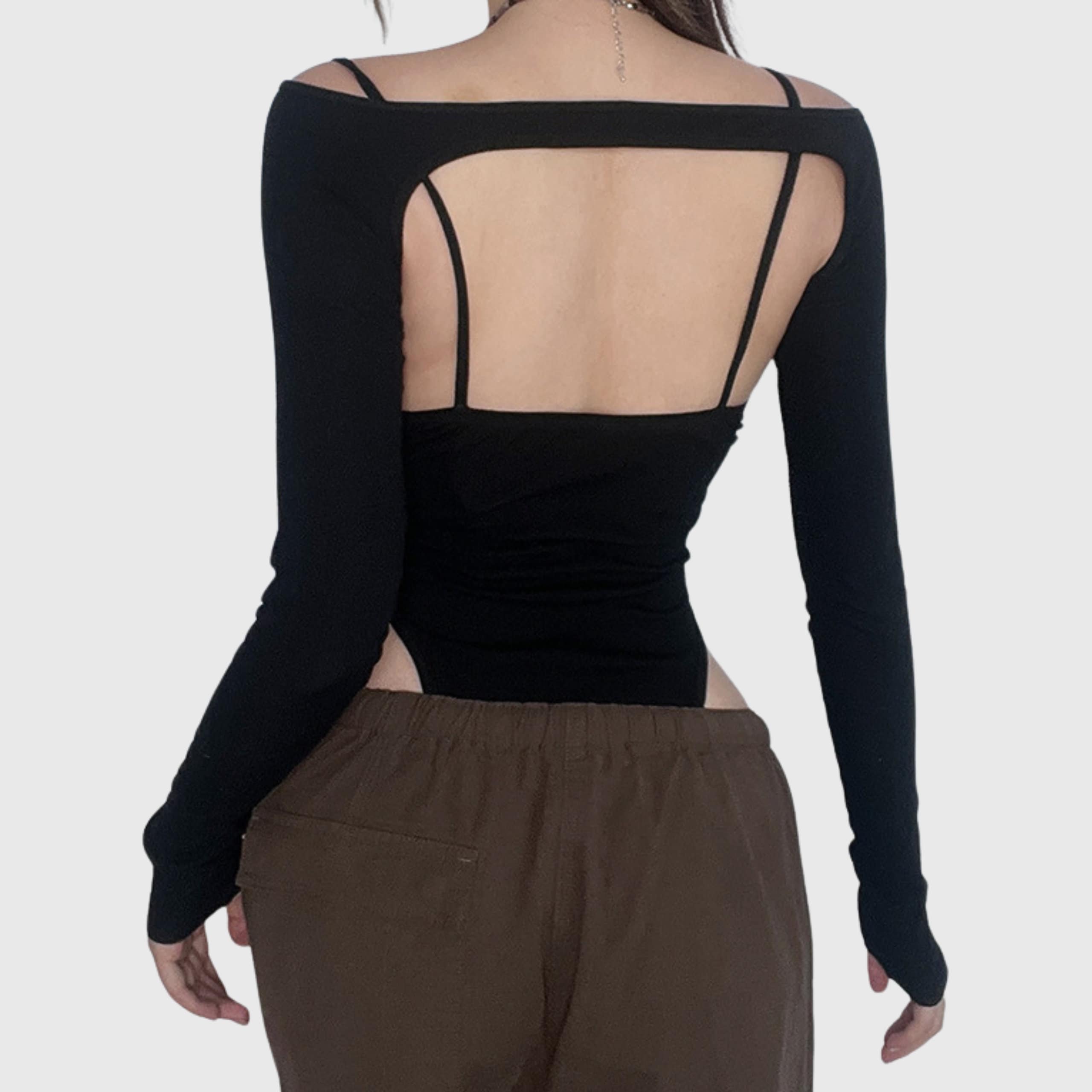 Black Gothic Mesh Cut Out Bodysuit,black Thong Bodysuits,rave Party ...