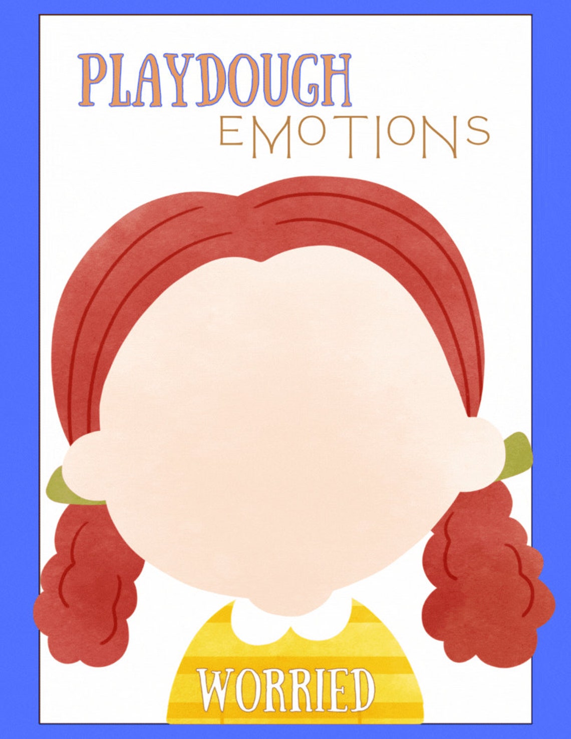 Blue Playdough Emotions Worksheets - Etsy