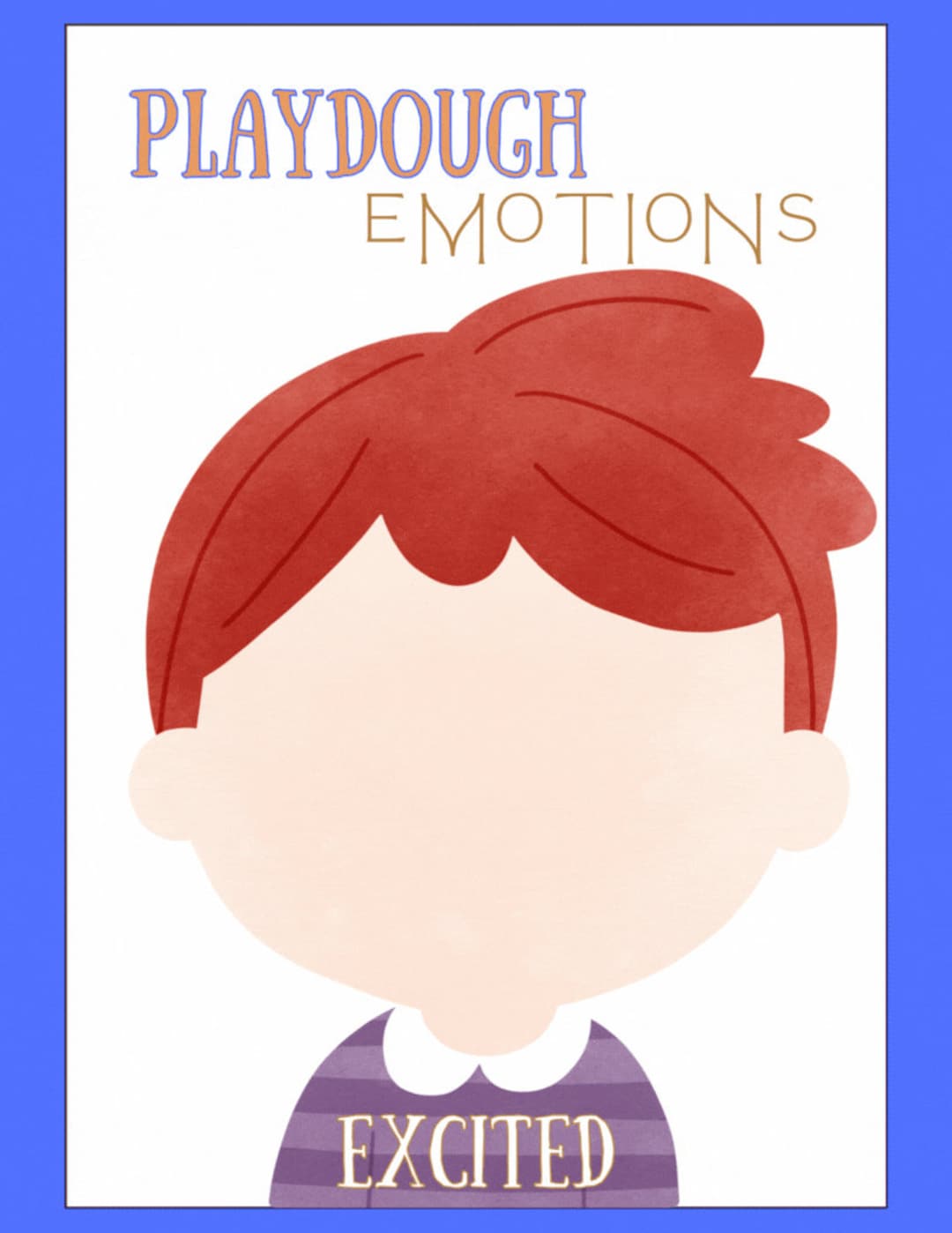 Blue Playdough Emotions Worksheets - Etsy
