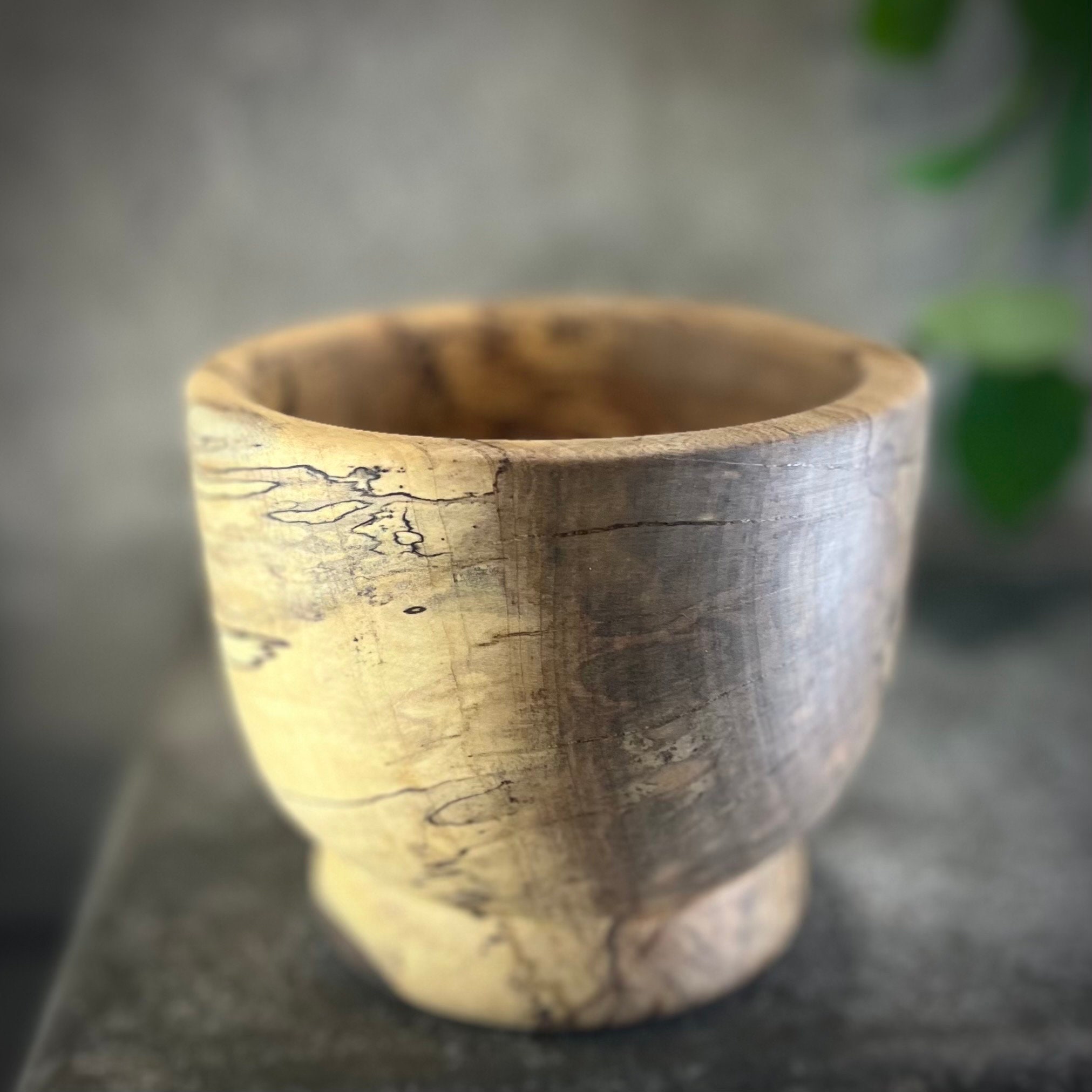 Spalted Pecan Wood Vessel. Hand Turned Satin Finish Wooden Bowl - Etsy