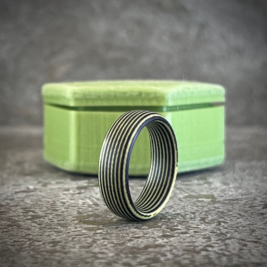Hand Turned Black and Yellow G10 Ring Size 5 3/4 - Etsy