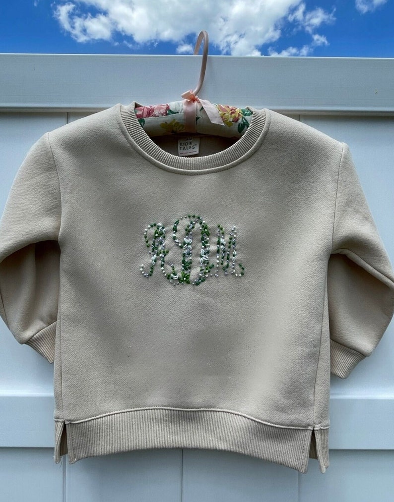 Personalized Hand Embroidered Monogram Toddler Crewneck Sweatshirts - Etsy