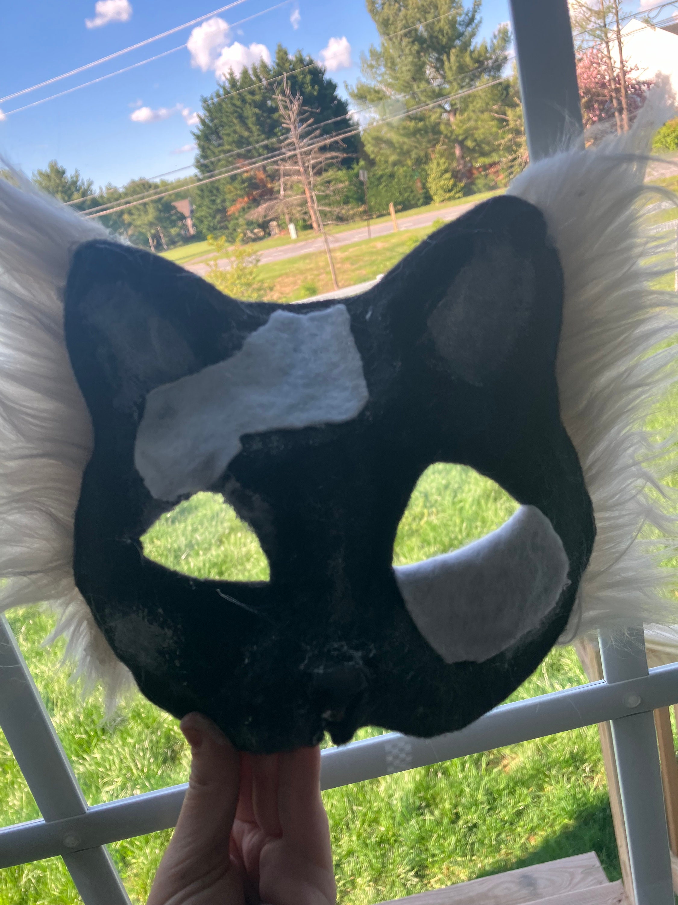 Black and White Cat Mask - Etsy