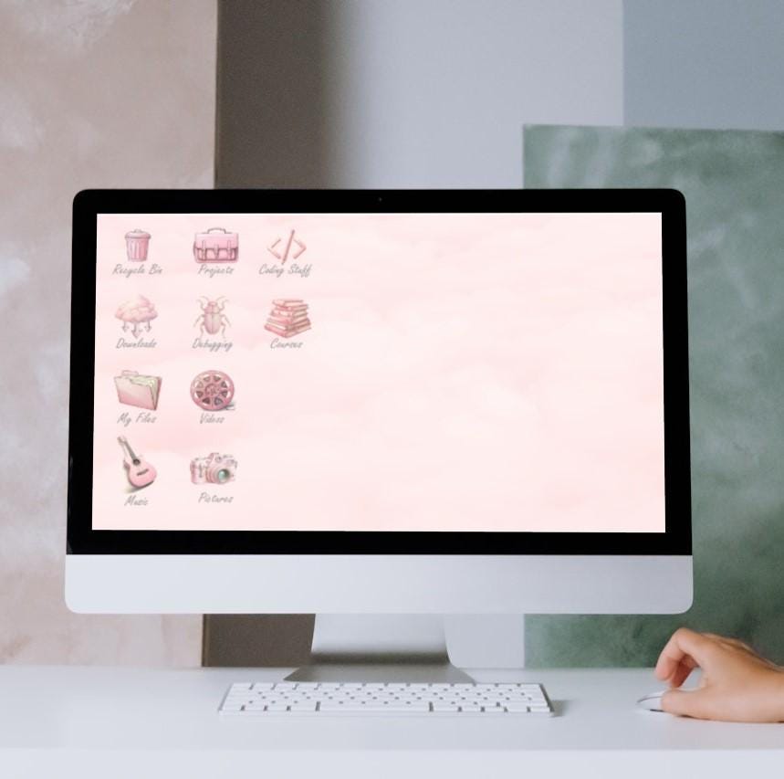 20 Girly Tech Icons Design Elements Vtg Computer Programmer Bundle Web ...