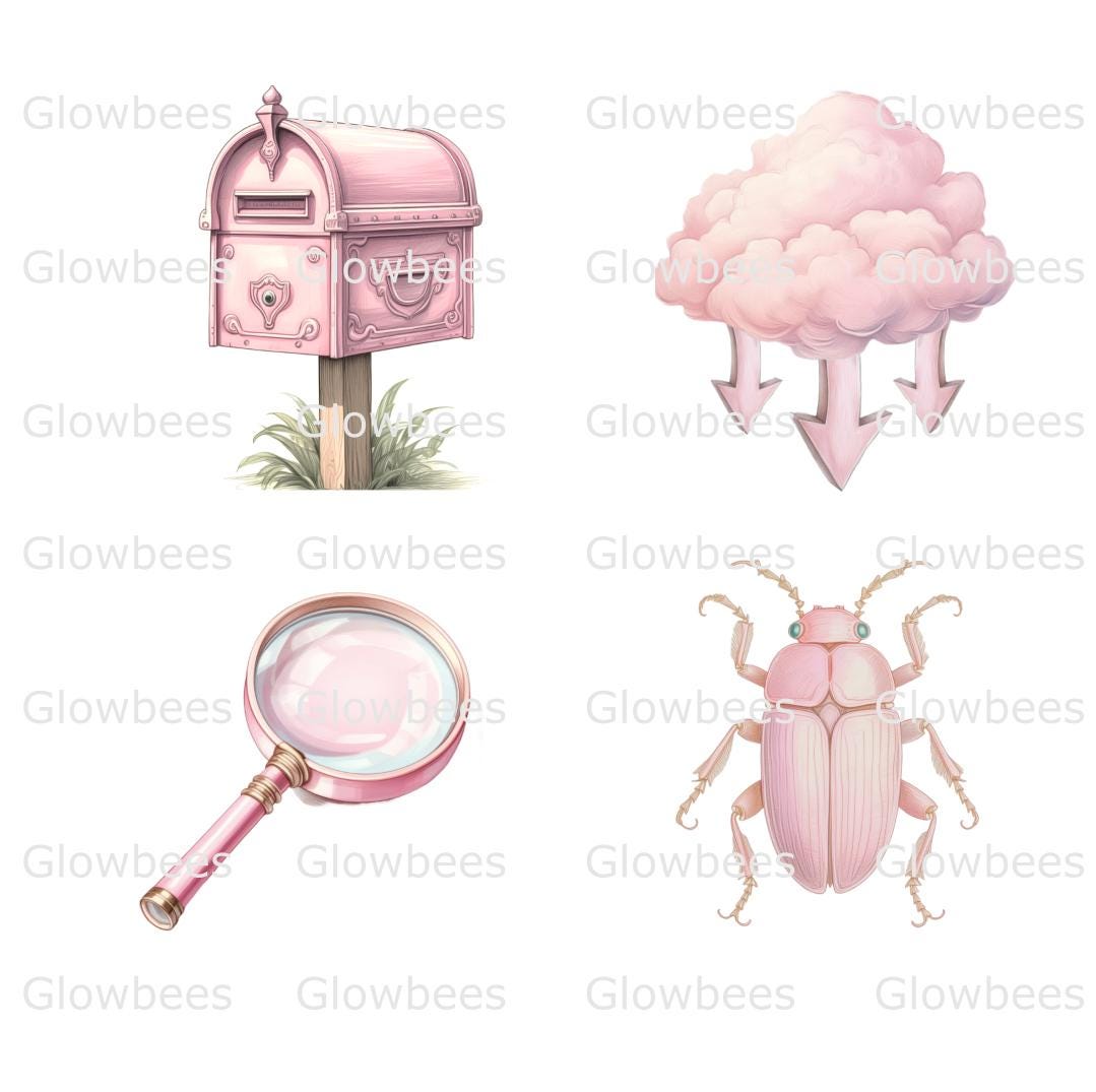 20 Girly Tech Icons Design Elements Vtg Computer Programmer Bundle Web ...