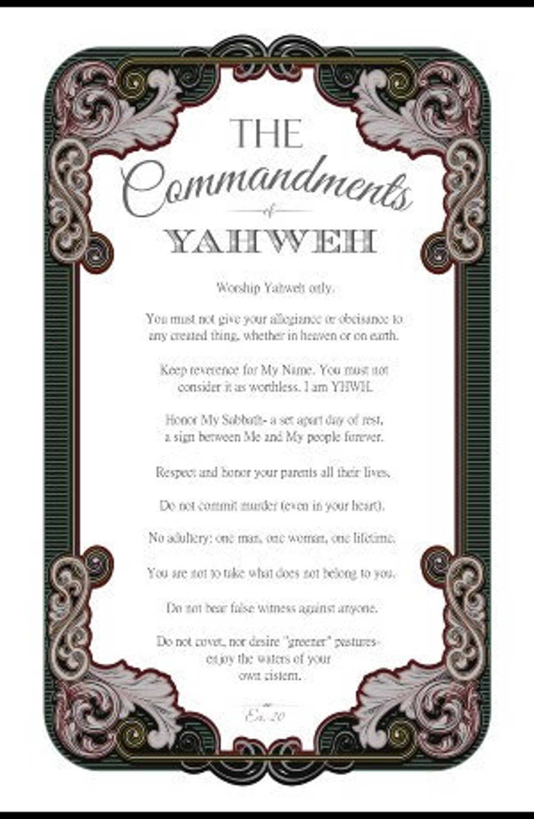 The Ten Commandments - Digital Print - Perfect for Large Canvas to Hang ...