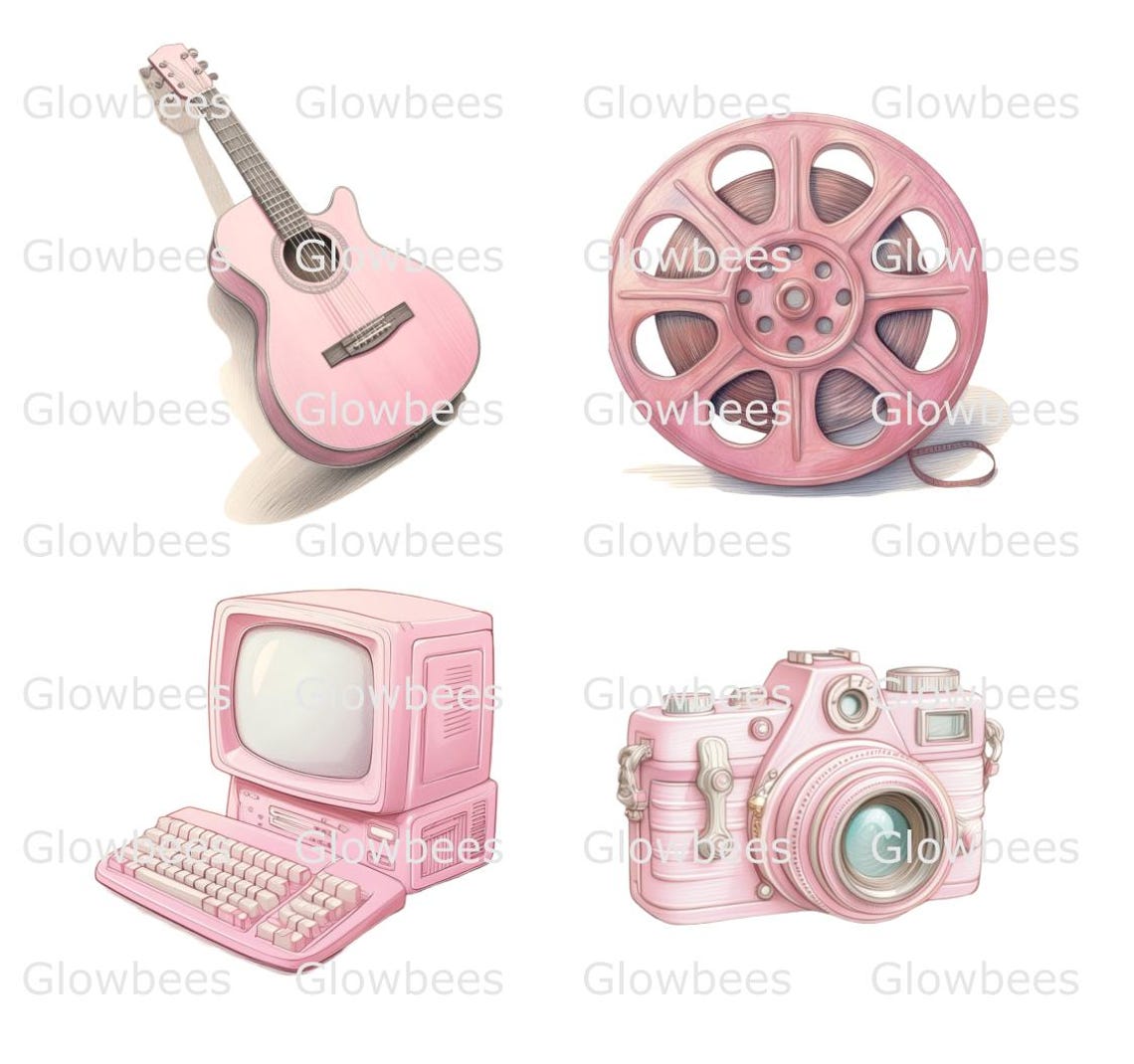 20 Girly Tech Icons Design Elements Vtg Computer Programmer Bundle Web ...