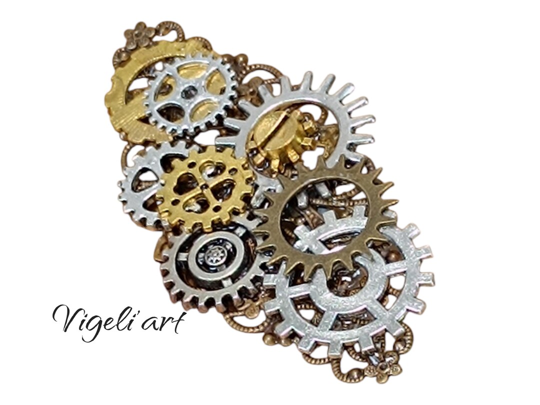 Steampunk Brooch, Mechanical Brooch, Steampunk Mechanism Brooch - Etsy