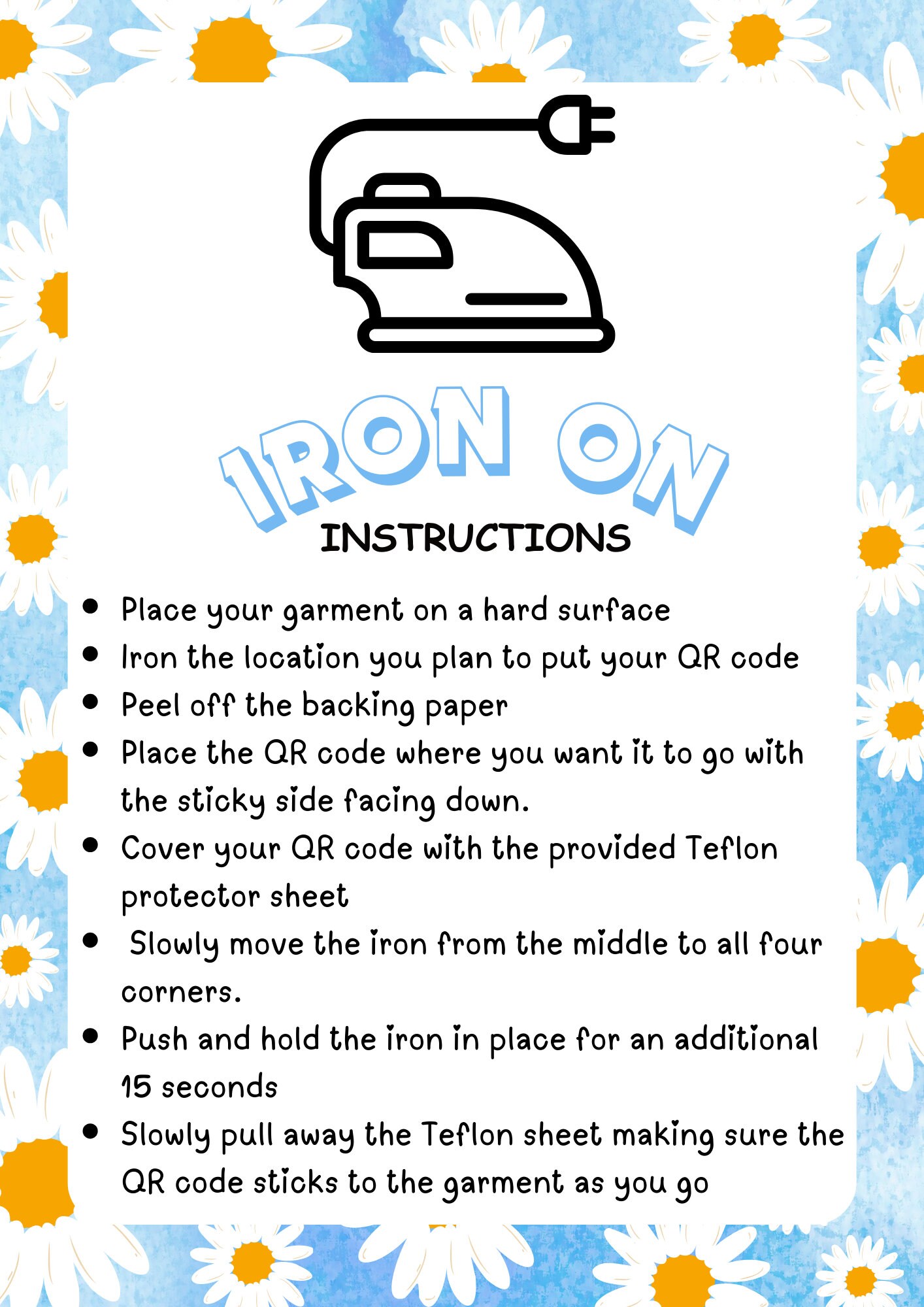 Heat Transfer Iron on Safety QR Code - Etsy