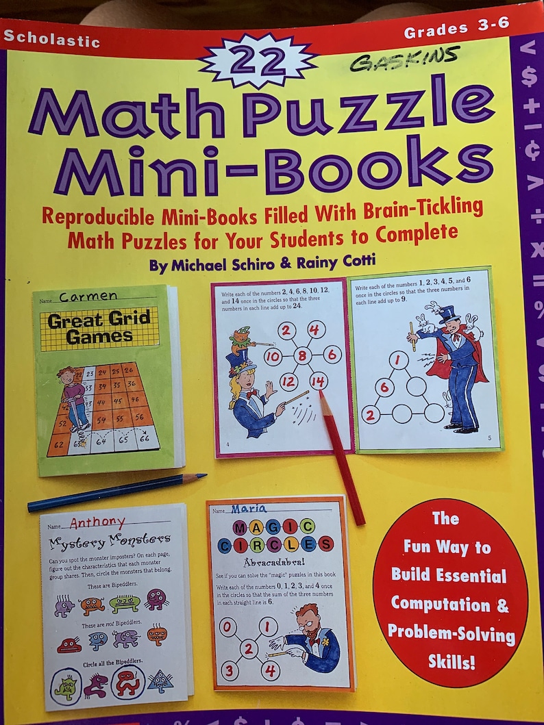 22 Math Puzzles Mini Book - Etsy