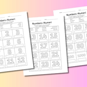 Italian Numbers Preschool + Kindergarten Worksheets| Kids Learn Numbers ...