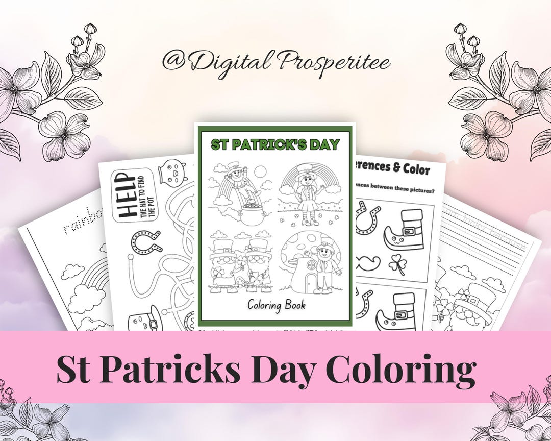 St. Patrick’s Day Activity Pack: Coloring Pages and Games - Etsy