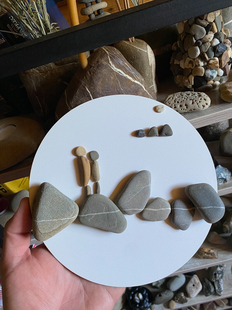 Rock Art/ Stone Art/sculpture With Wish Stone/stone Decor - Etsy