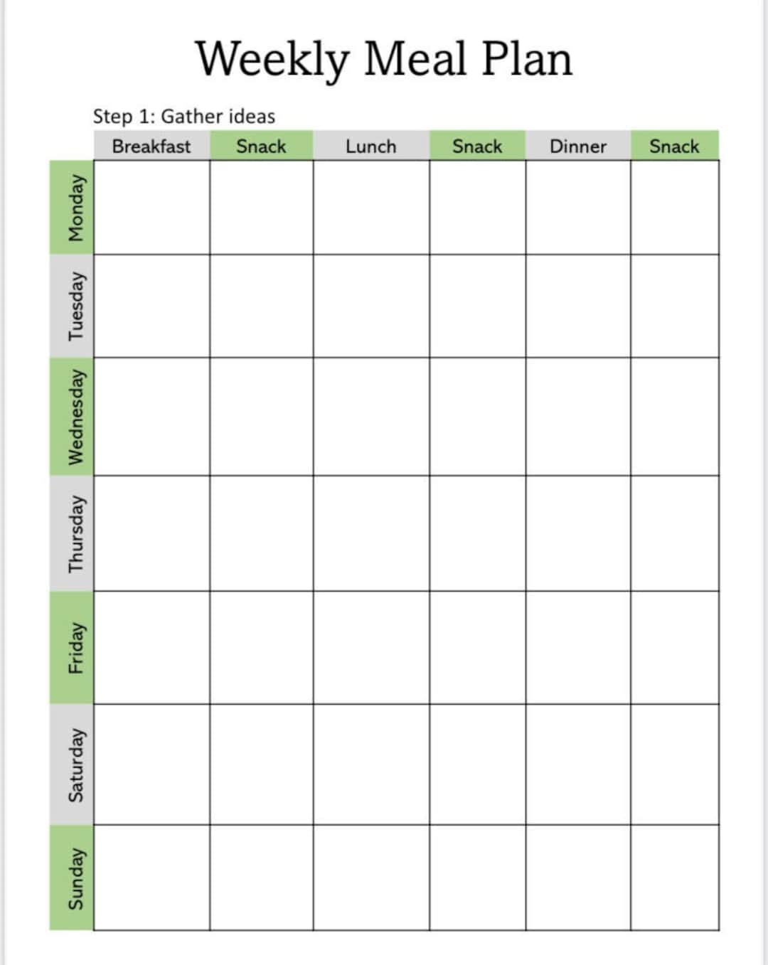 Weekly Meal Plan/ 3 Page Printable PDF - Etsy